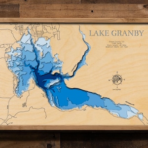 Lake Granby Colorado 3D Wood Map: Custom Topographic Lake Art - Etsy