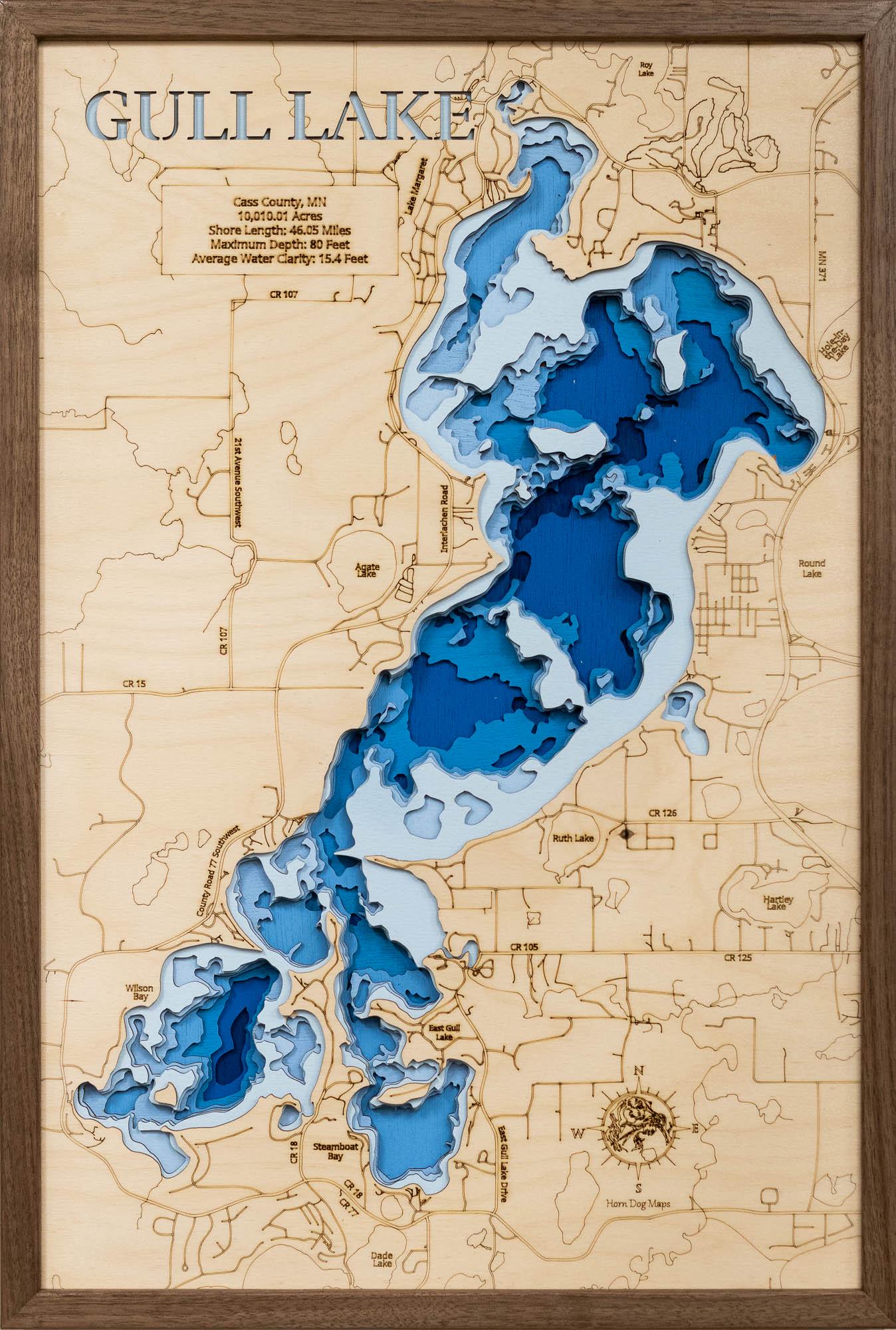 Custom 3D Lake Map - Any Lake - Personalized Laser Cut Art - Unique ...