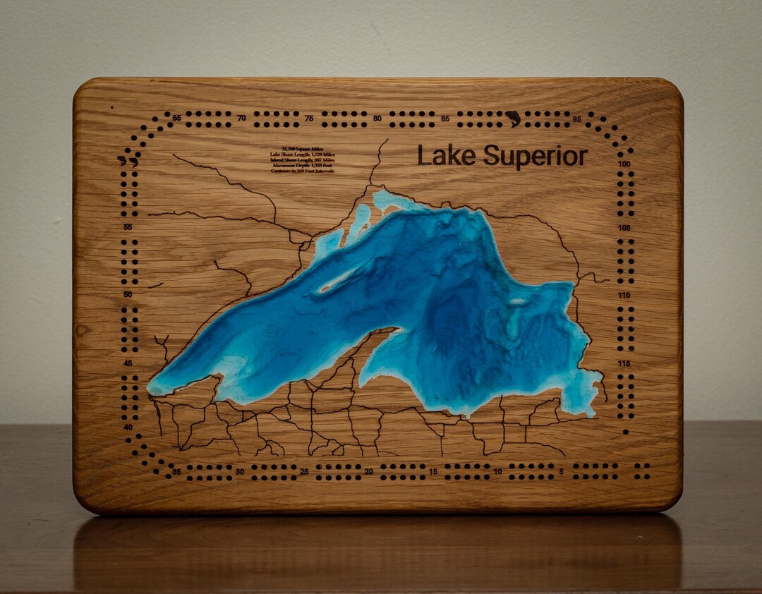 3d Carved Lake Cribbage Boards - Epoxy Resin Filled - Etsy