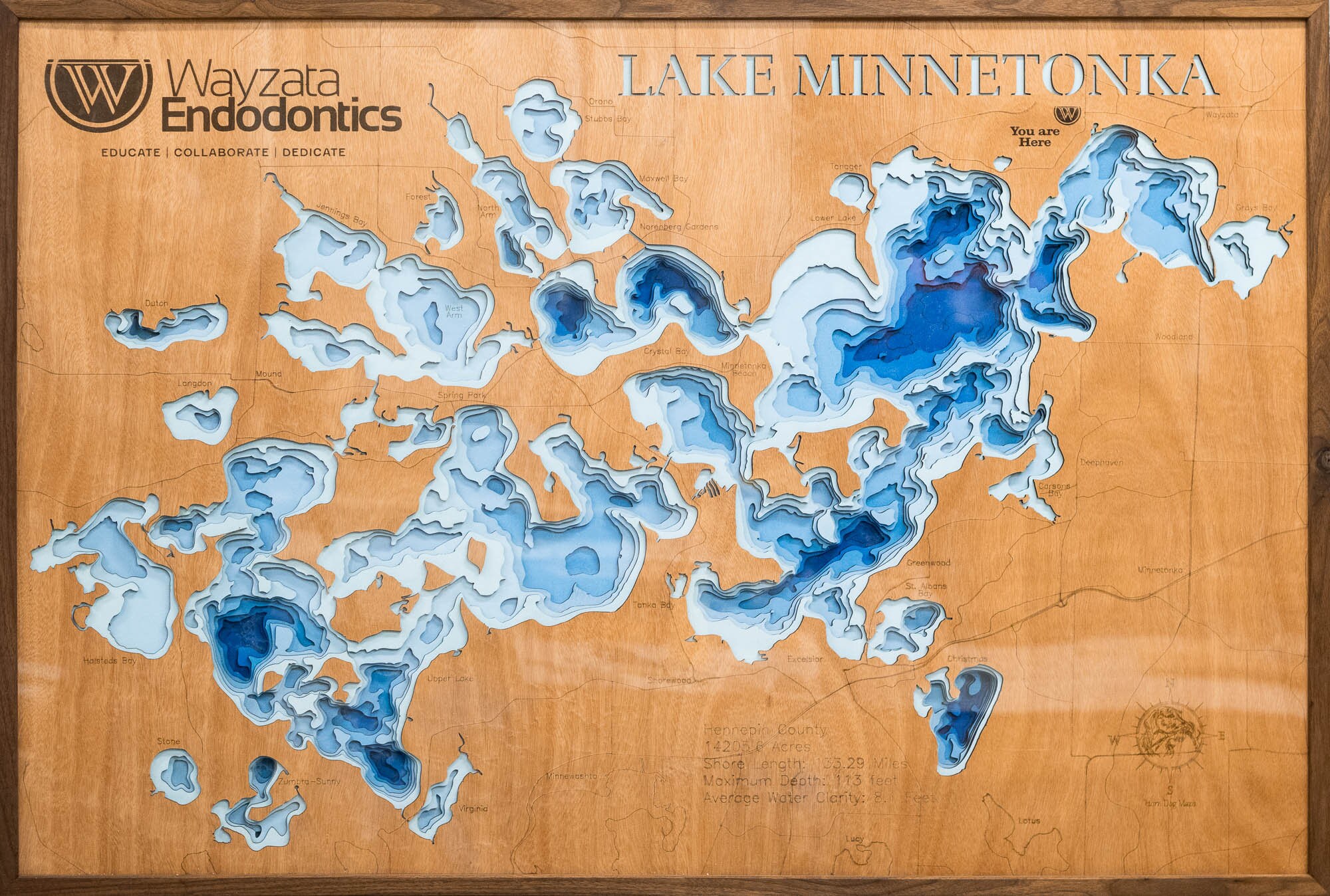 Personalized 3d Laser Cut Lake Map Customizable Depth And Detail Almost Any Lake Etsy