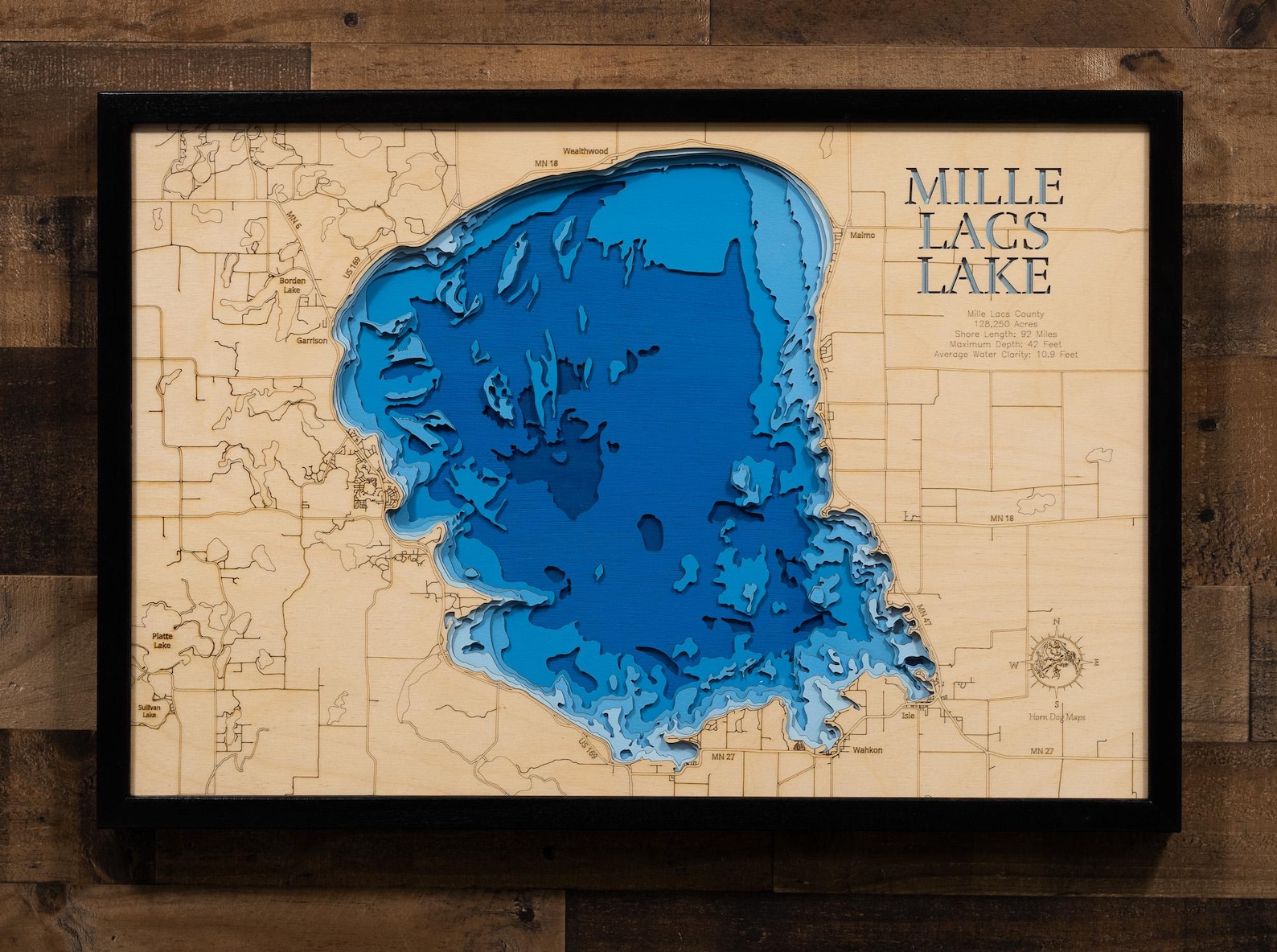 Lake Red Rock, Iowa 3D Wood Map: Custom Topographic Wall Art - Etsy