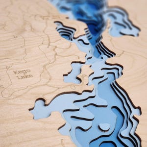 Custom 3D Lake Map - Any Lake - Personalized Laser Cut Art - Unique ...