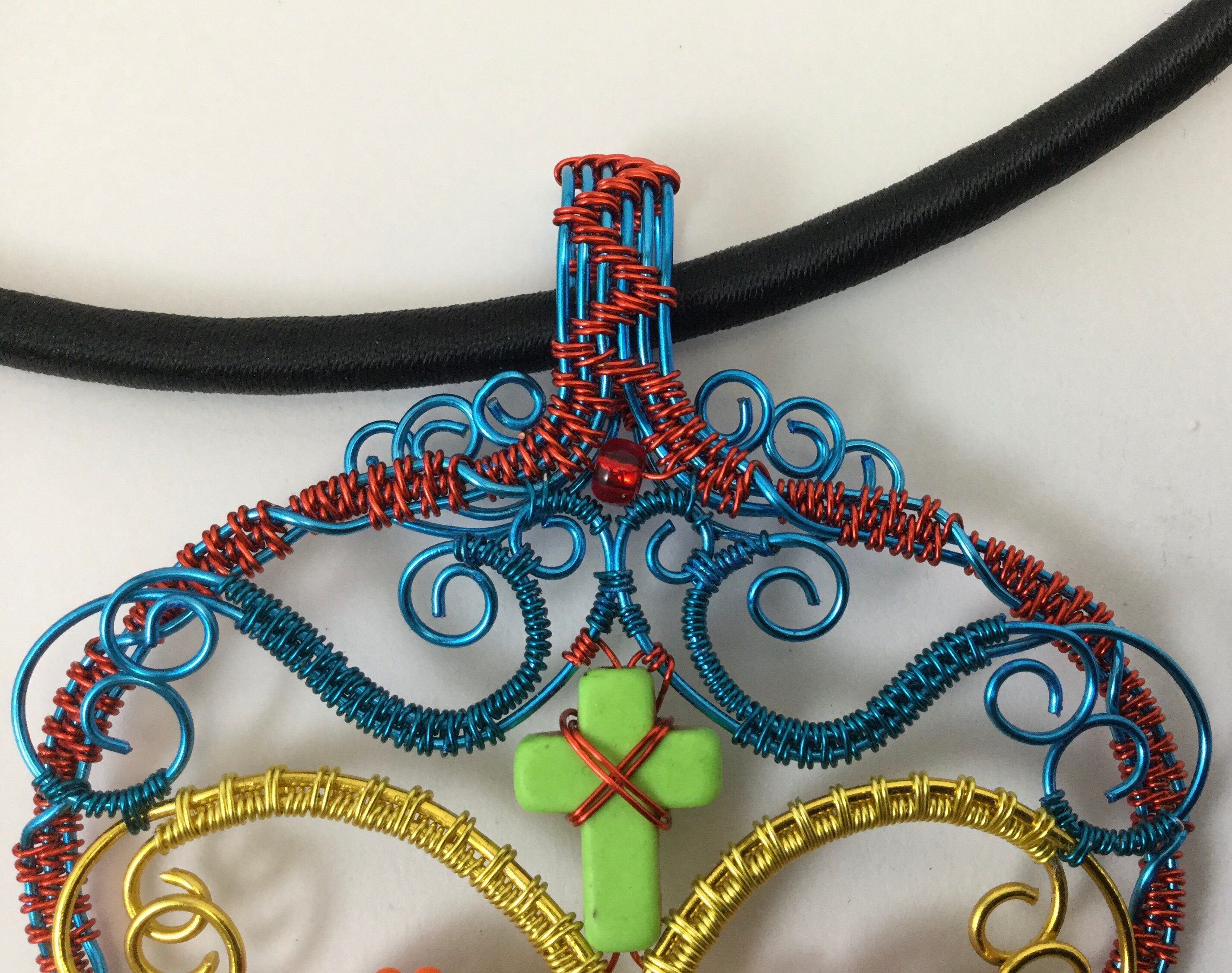 Sugar Skull Multicolored Wire Wrap Detailed Weave Red Blue | Etsy