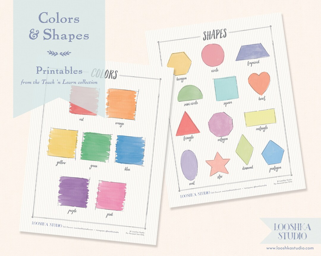 Preschool Colors and Shapes Printable Instant Download Art Print - Etsy