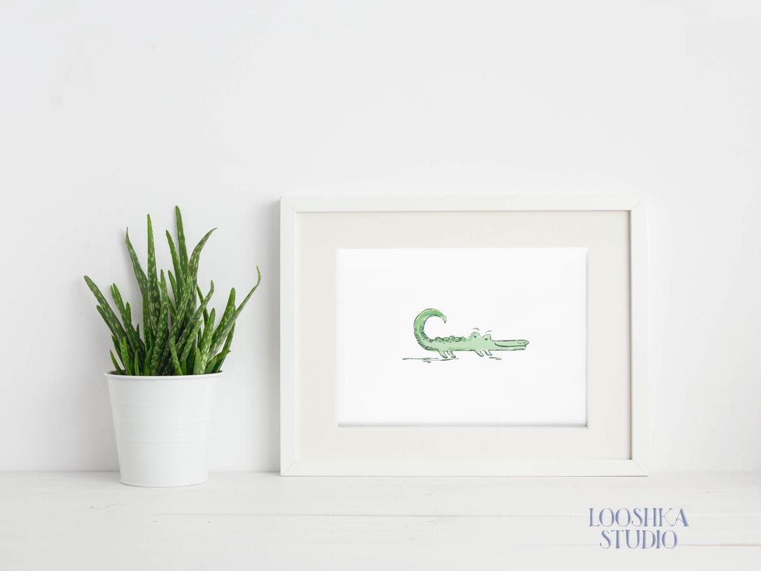Alligator Art Print, Gator Nursery Art, Jungle Wall Art for Children's ...