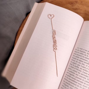 Personalized Message Bookmark, Heart + First Name, Silver or Gold ...