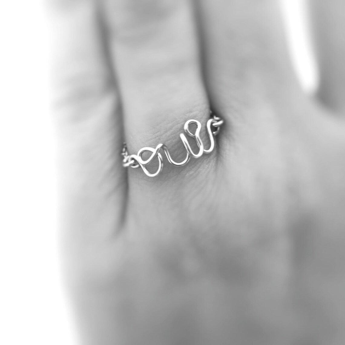 Yes ring customizable jewelry word initial engagement | Etsy