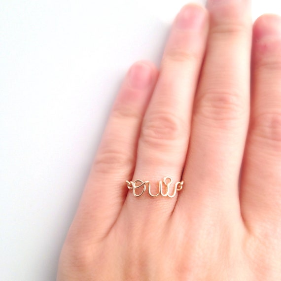 Yes Ring Customizable Jewelry Word Initial Engagement | Etsy