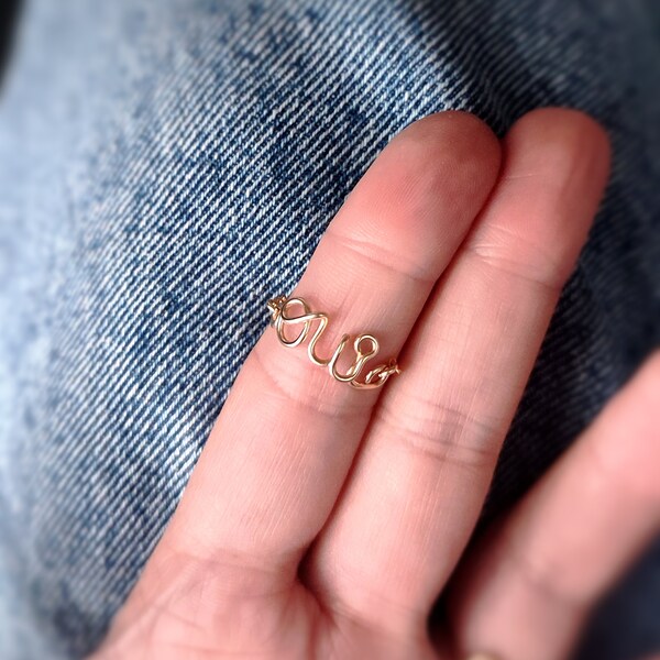 Wire Initial Ring - Etsy