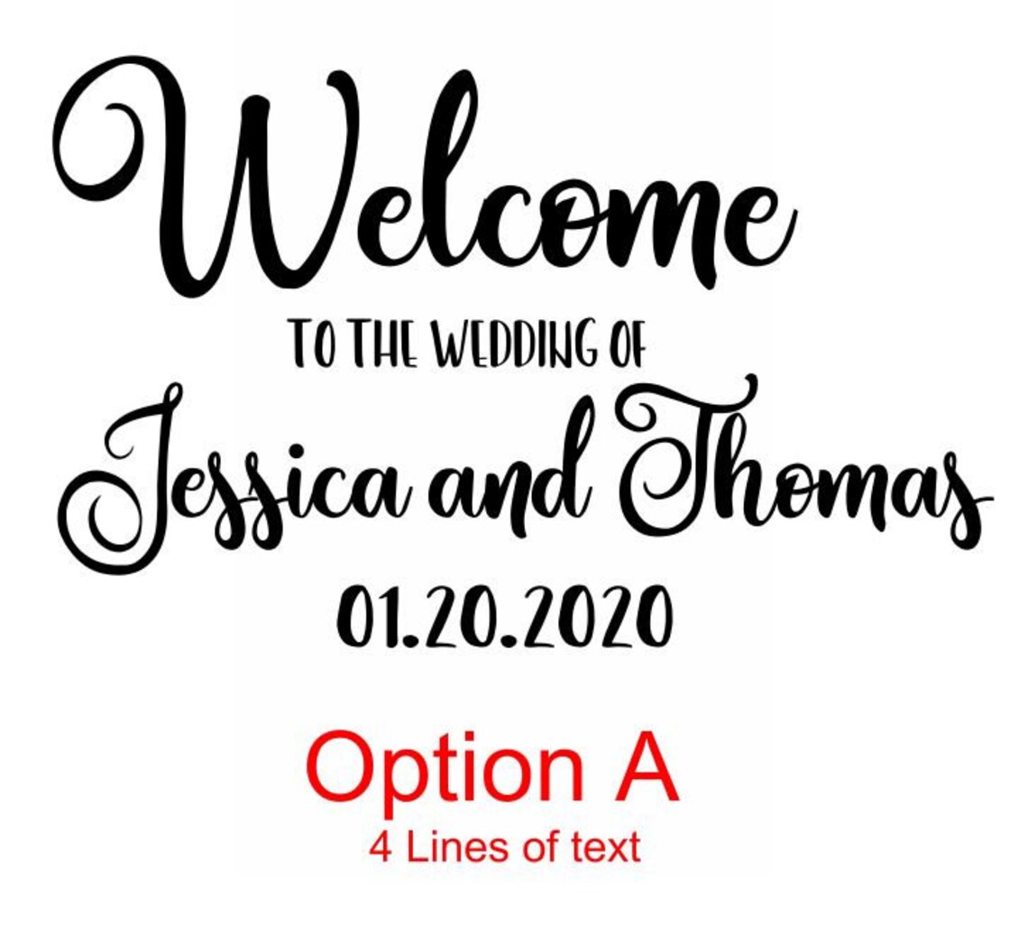DIY Welcome Sign Decals Only Personalized Weddings/bridal - Etsy