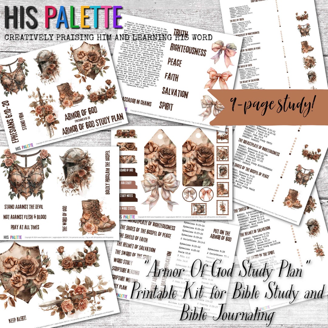His Palette - "armor of God 7-week Study Plan" Printable Kit for Bible ...