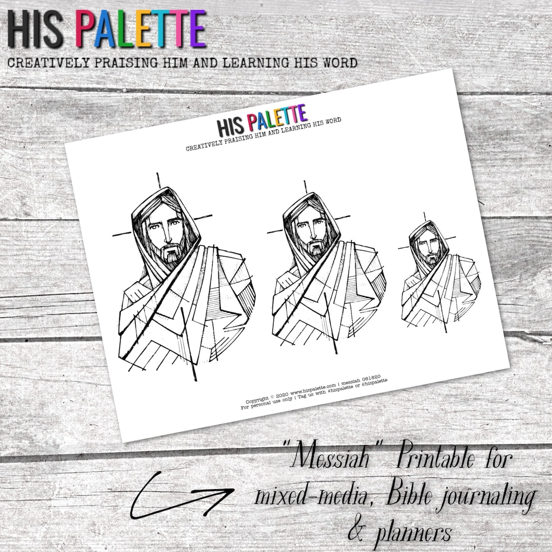 His Palette - "messiah" Printable for Mixed-media, Bible Journaling and ...
