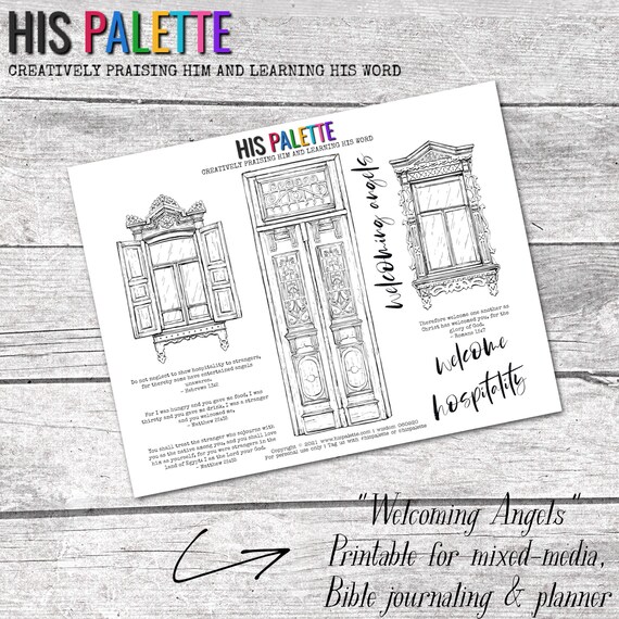 His Palette Welcoming Angels Printable for Mixed-media | Etsy
