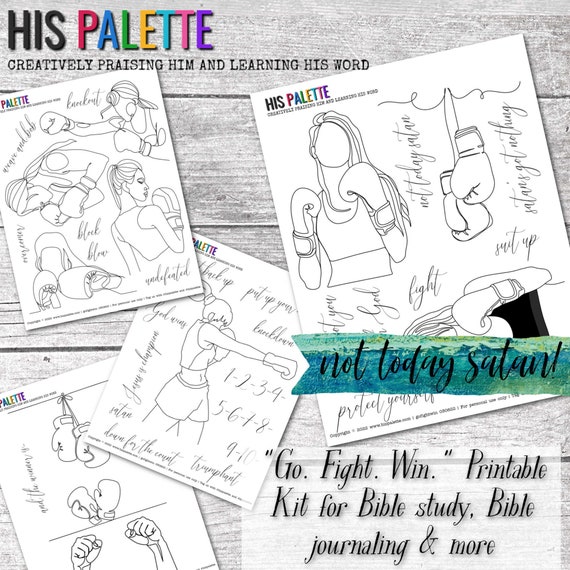 His Palette go. Fight. Win. Printable Kit for | Etsy