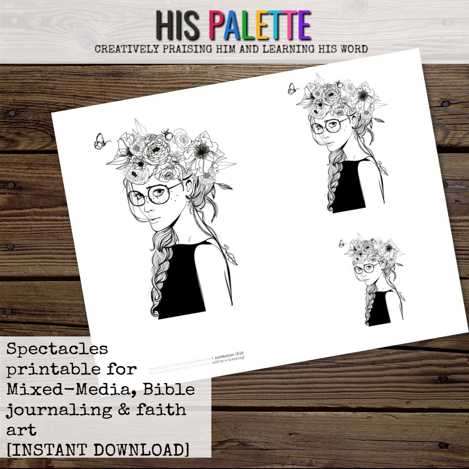 His Palette spectacles Printable for - Etsy