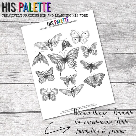 His Palette winged Things Printable for - Etsy