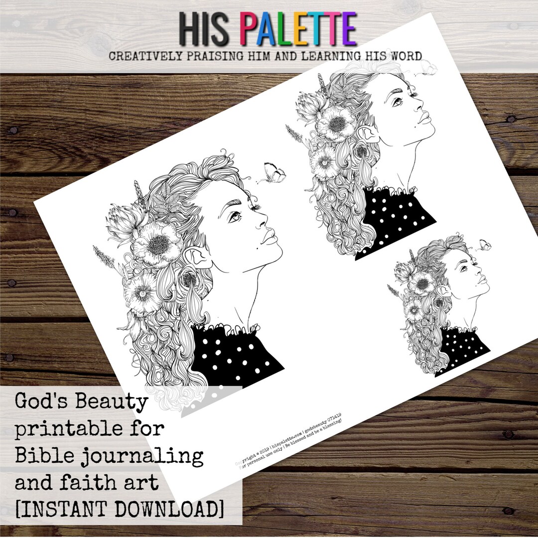 His Palette - "god's Beautiful" Printable for Mixed-media, Bible ...