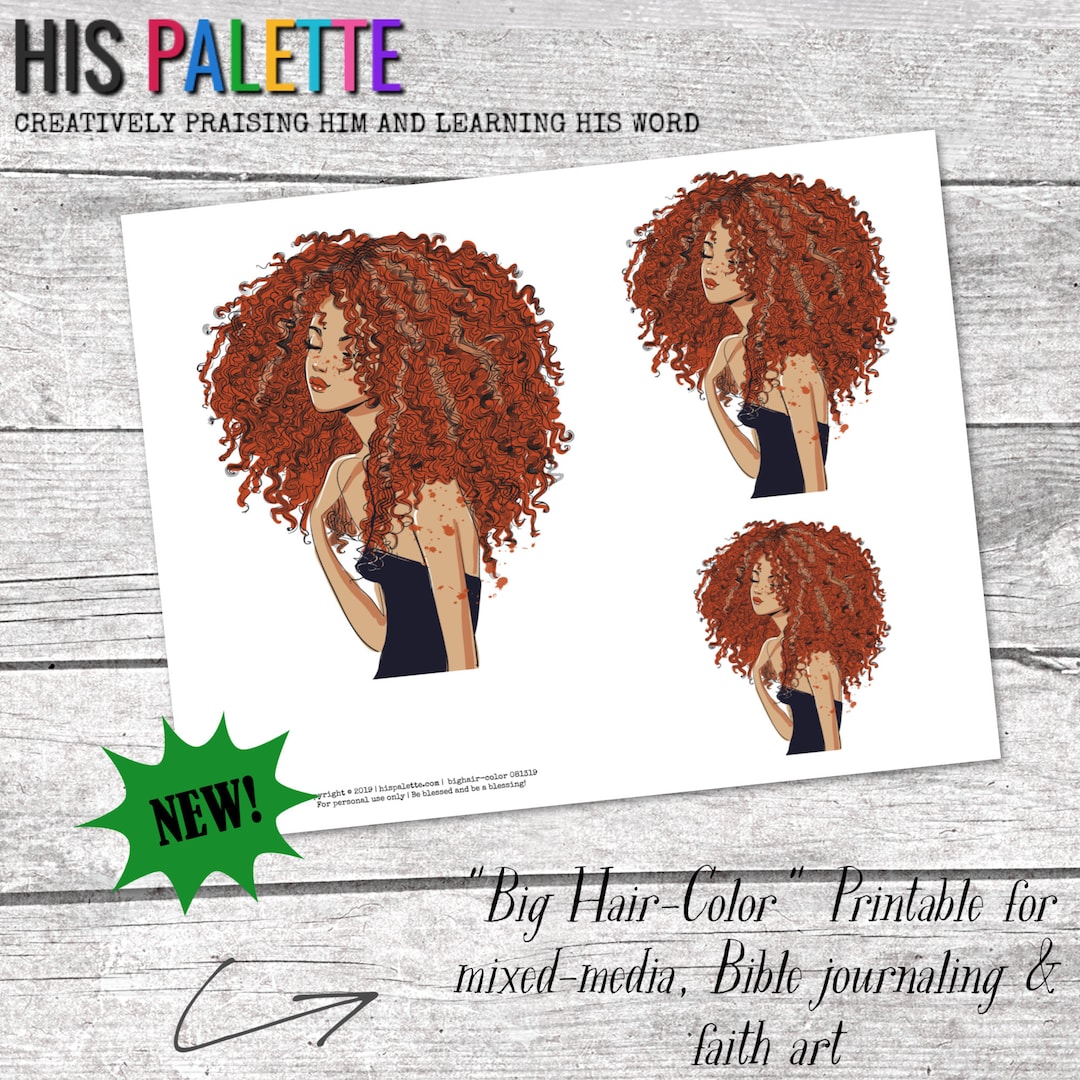 His Palette - "big Hair-color" Printable for Mixed-media, Bible ...