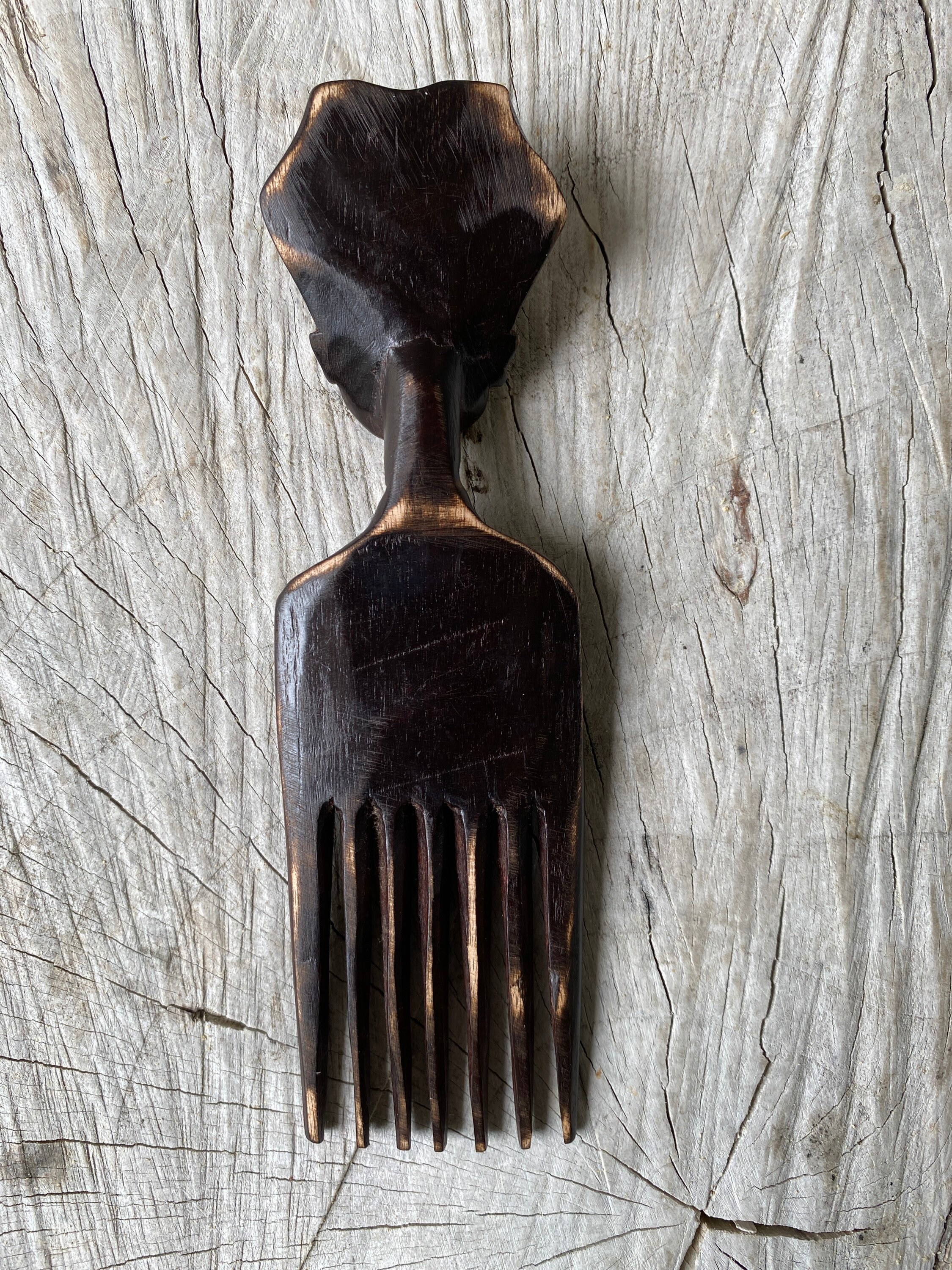 Afro Comb, Afro Pick, Wooden Comb, African Wooden Comb, Decorative Comb ...