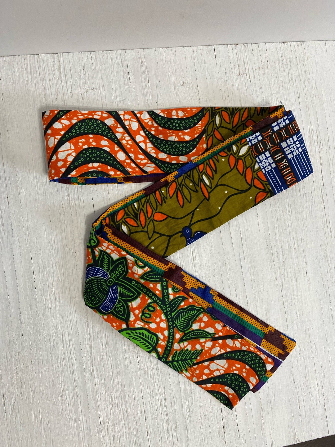 Reversible African Print Sash: Kente & Wax Print Cotton Belt - Etsy