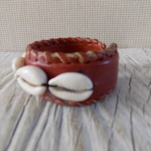 African Cowrie Shell and Leather Cuff Bracelet/unisex Cuff Bracelet - Etsy