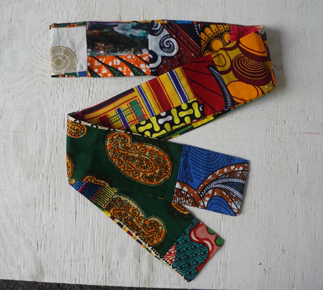 African Print Patchwork Sash/ African Print Multi Print Sash/ Ankara ...