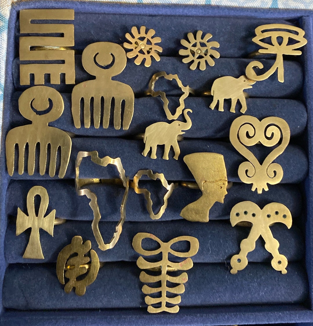 African Jewelry Adinkra Symbol Rings Afrocentric Jewelry - Etsy