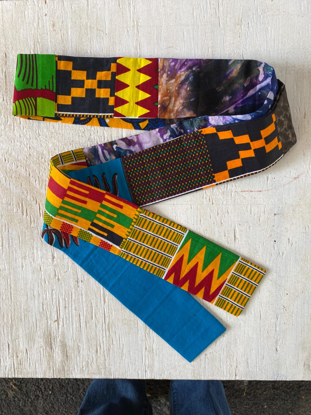 African Print Patchwork Sash: Ankara Wax Cotton Belt - Etsy