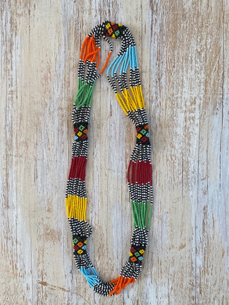 African Zulu Beaded Necklace Zulu Bead Necklace Multicolor Etsy