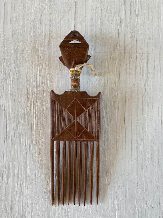 Vintage Afro Comb, Wall Art Comb, Wooden Comb, Africa… - Gem