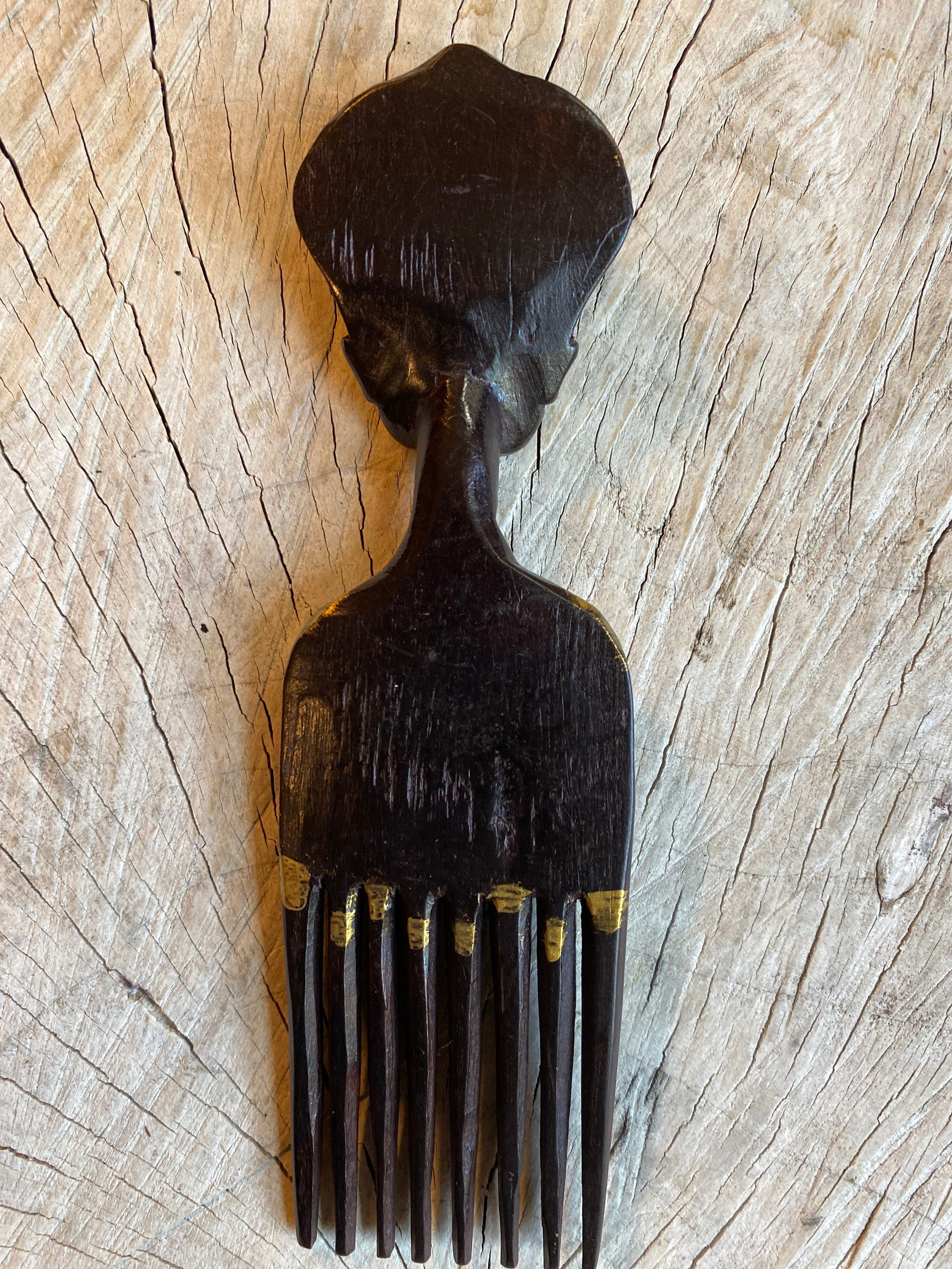 Afro Comb, Afro Pick, Wooden Comb, African Wooden Comb, Decorative Comb ...