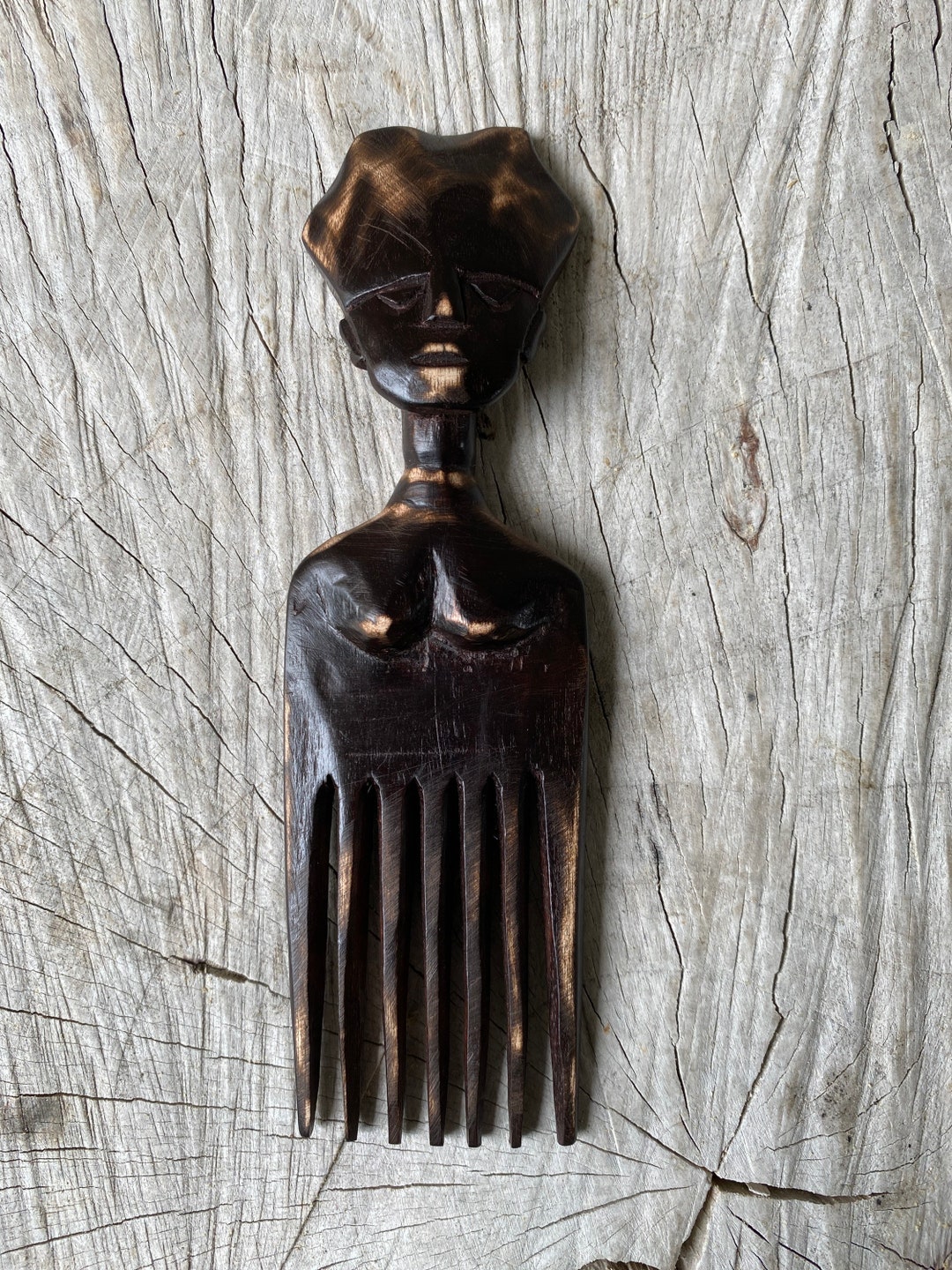 Afro Comb, Afro Pick, Wooden Comb, African Wooden Comb, Decorative Comb ...