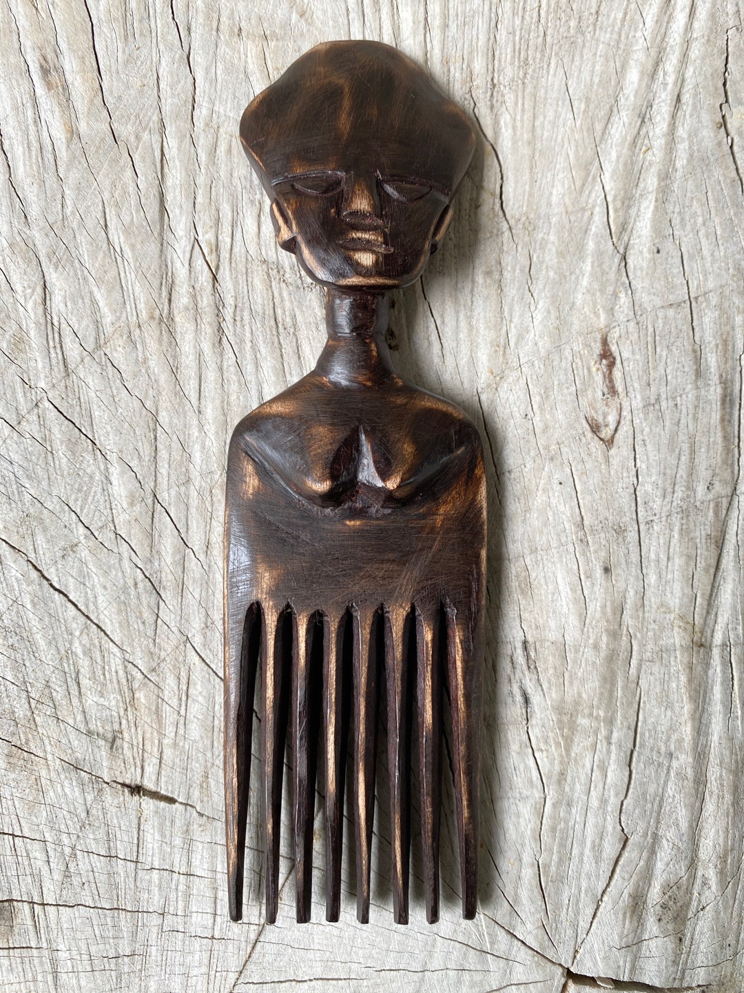 Afro Comb, Afro Pick, Wooden Comb, African Wooden Comb, Decorative Comb ...
