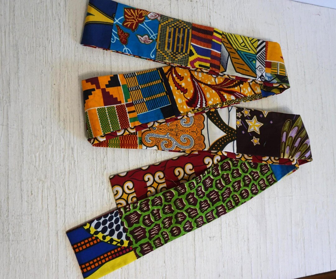 African Print Patchwork Sash/ African Print Multi Print Sash/reversible ...
