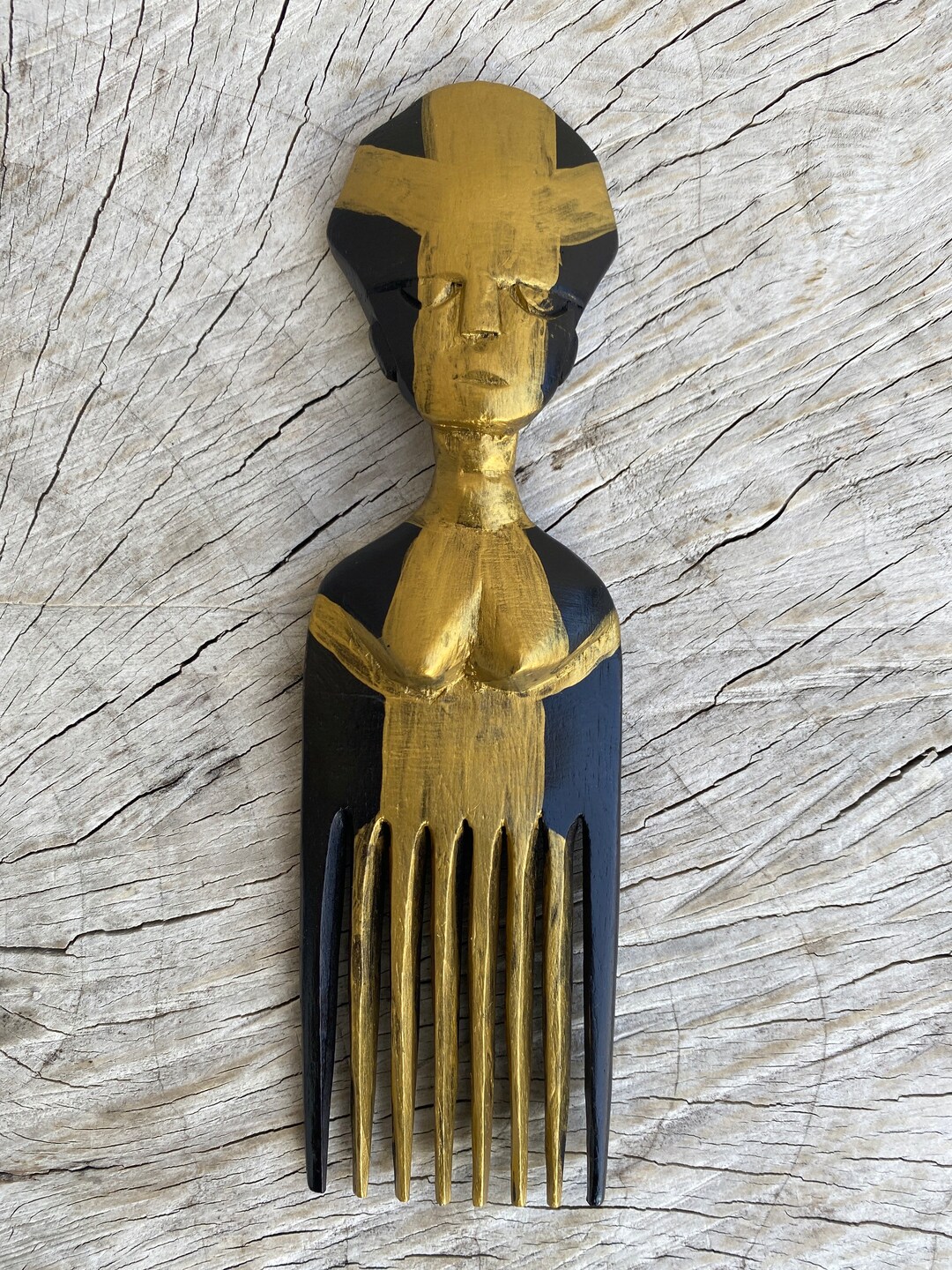 Afro Comb, Afro Pick, Wooden Comb, African Wooden Comb, Decorative Comb ...
