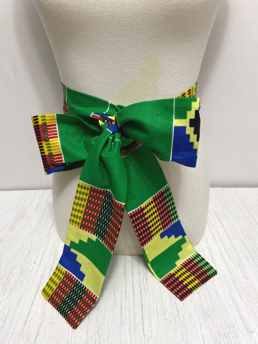 African Print Cotton Sash Belt: Kente Wax Fabric - Etsy