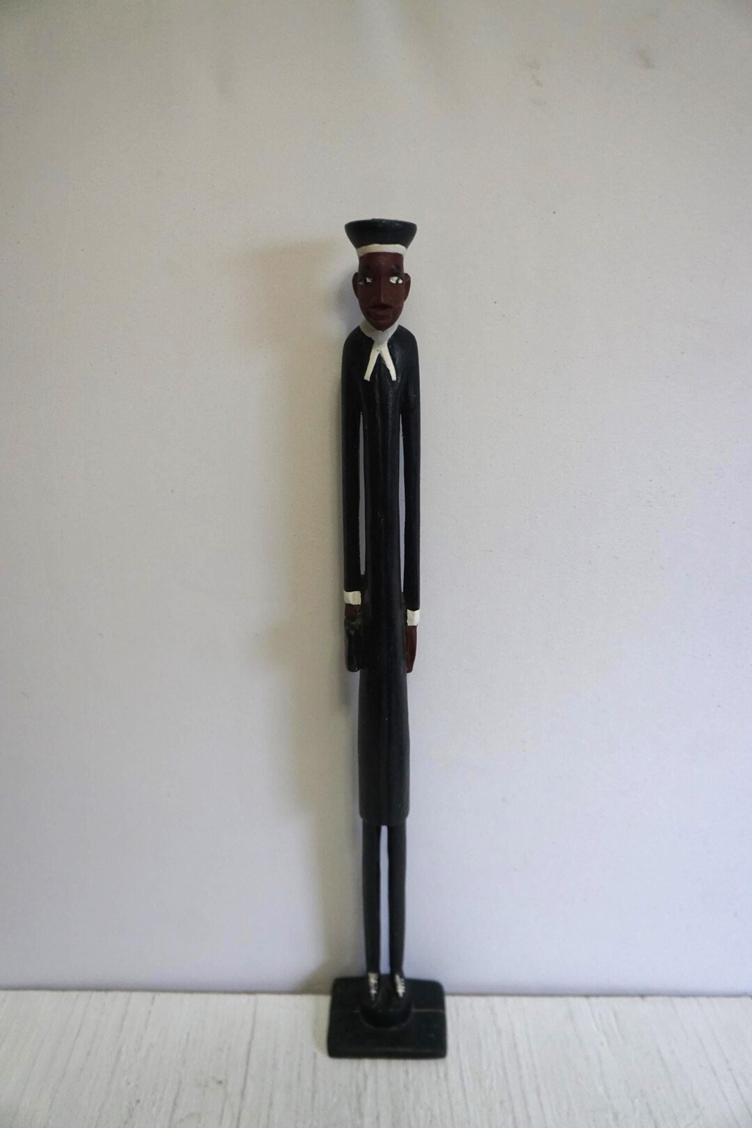 Hand Carved African Colonial Figure: Baule Tribe Wooden Sculpture ...