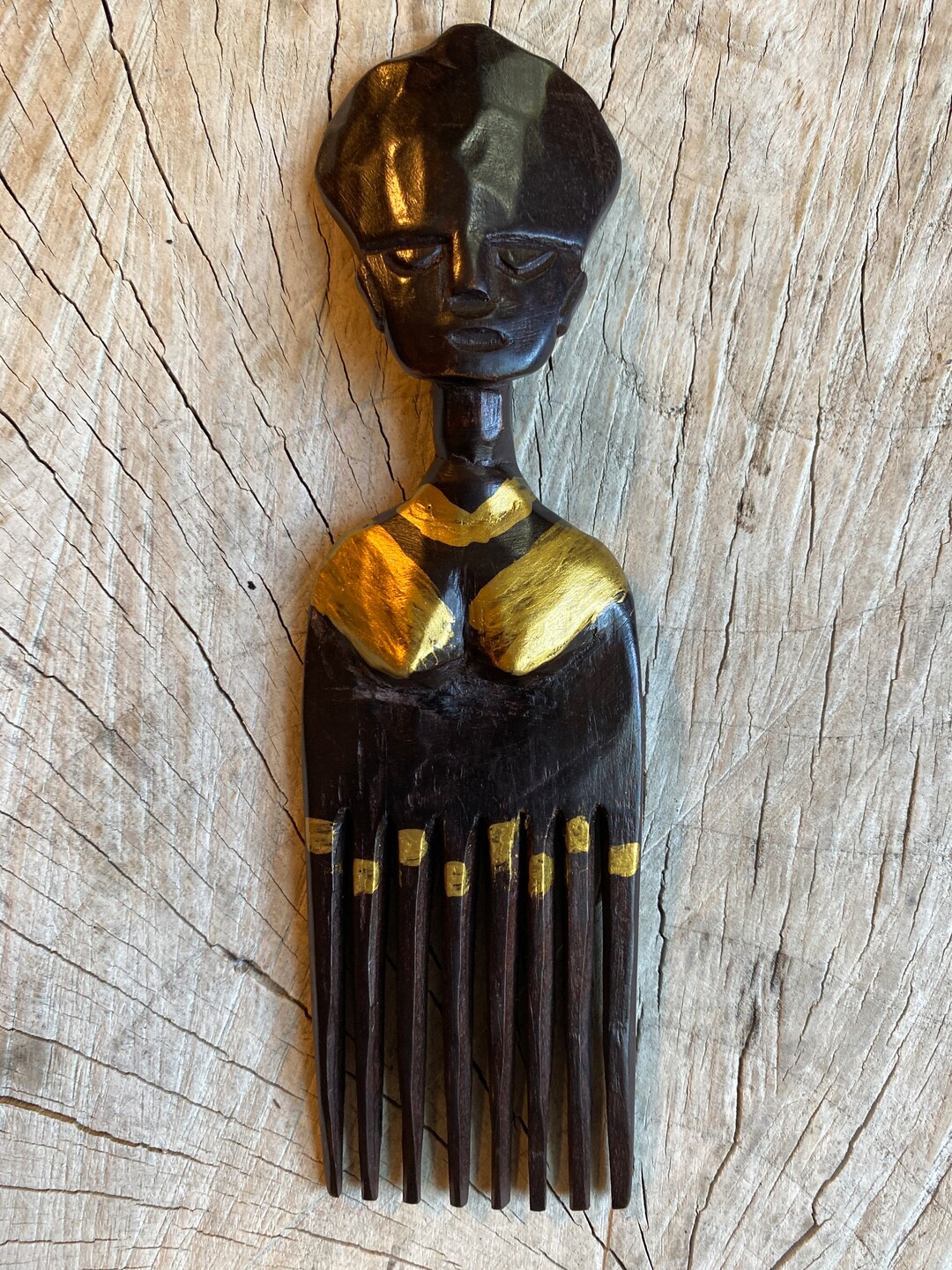 Afro Comb, Afro Pick, Wooden Comb, African Wooden Comb, Decorative Comb ...