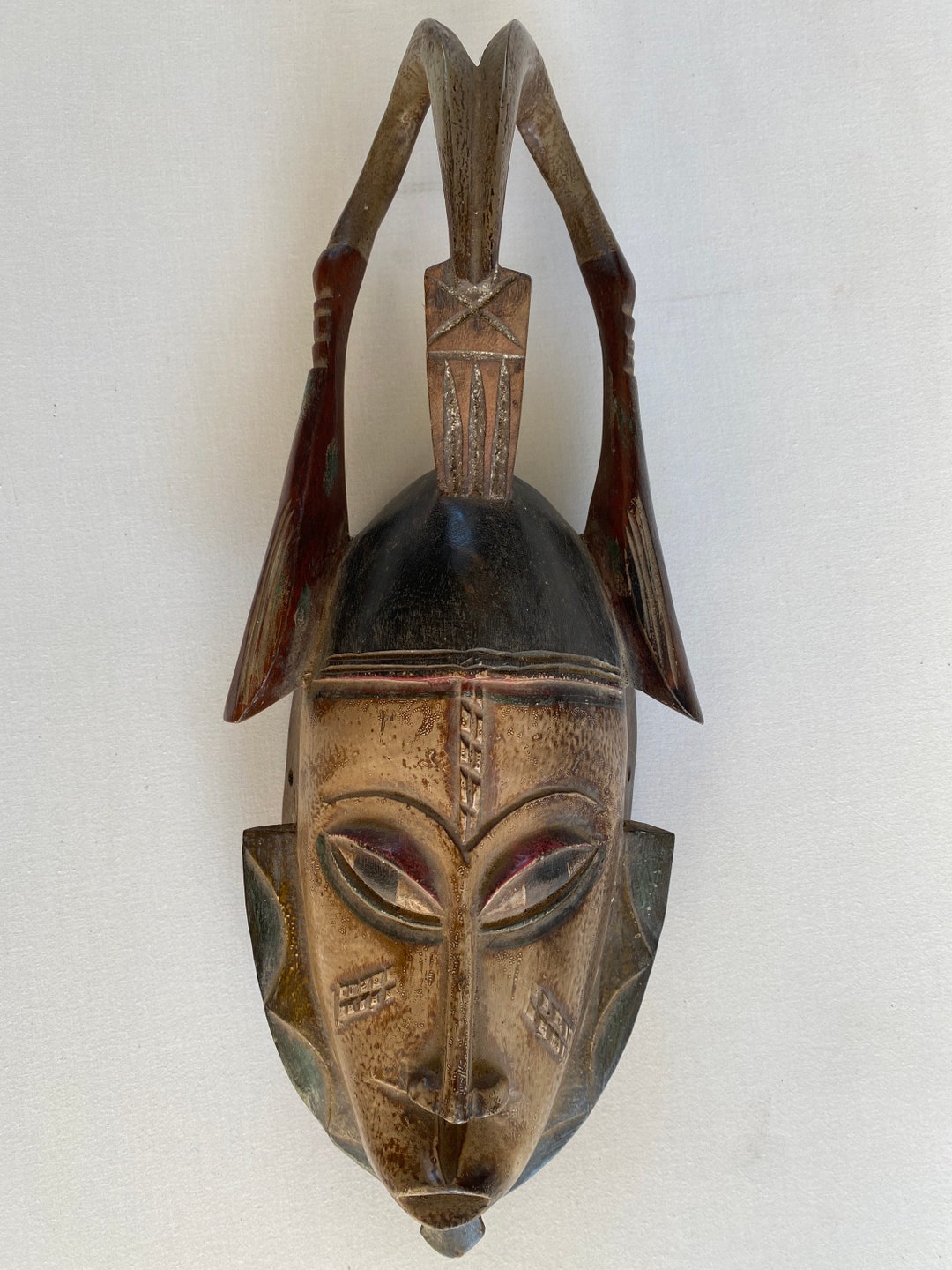 Gabon Vintage Wood Sculpture, African Wood Carving, Handcrafted Wood ...