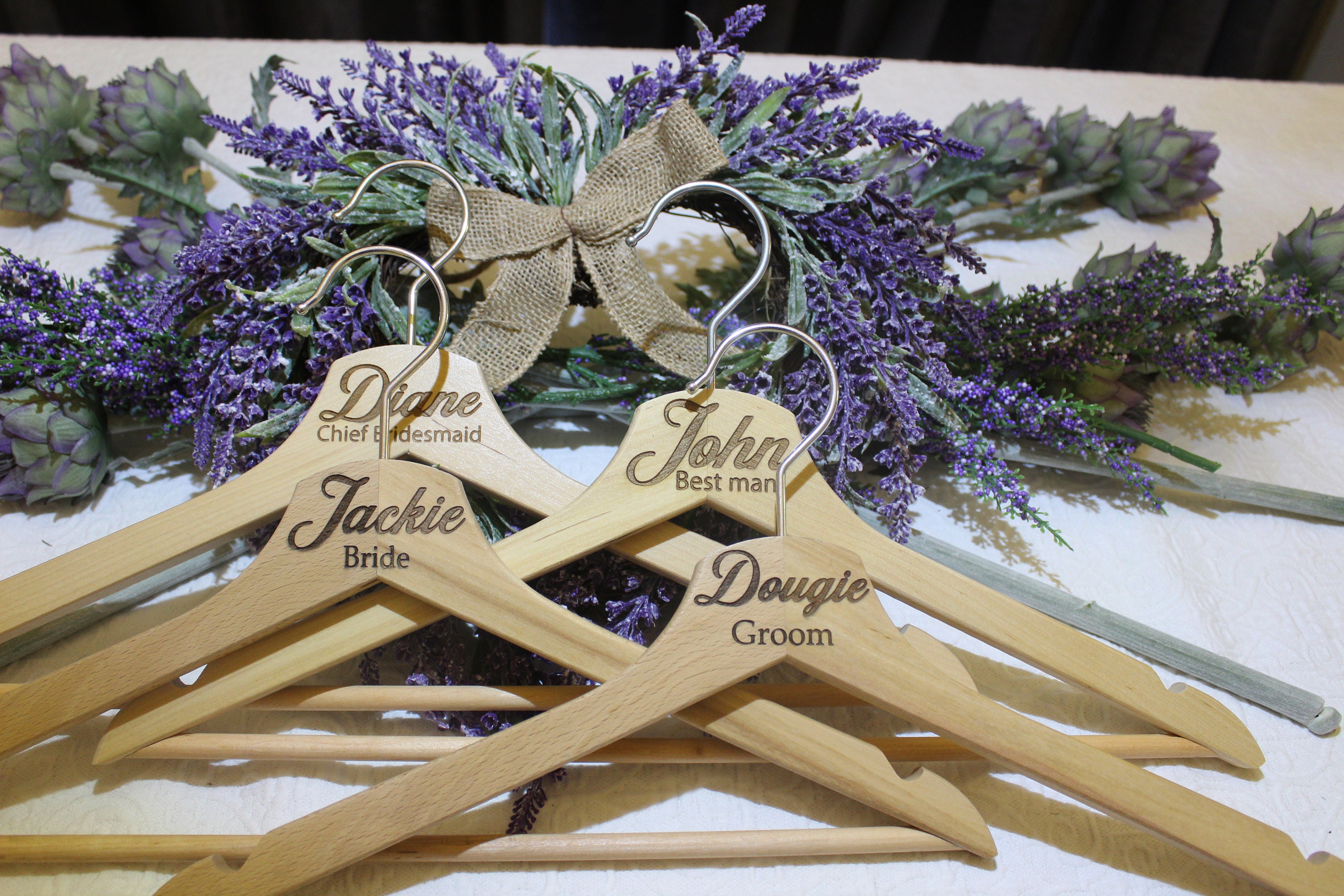 Bespoke Engraved Wedding Day Hangers Make Your Special Day - Etsy