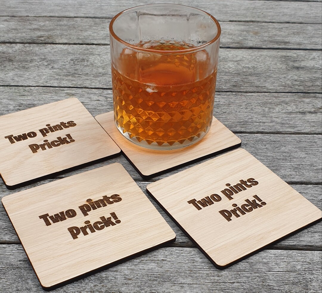 Two Pints Prick! Still Game Inspired Drinks Oak Coasters. Set of 4 ...