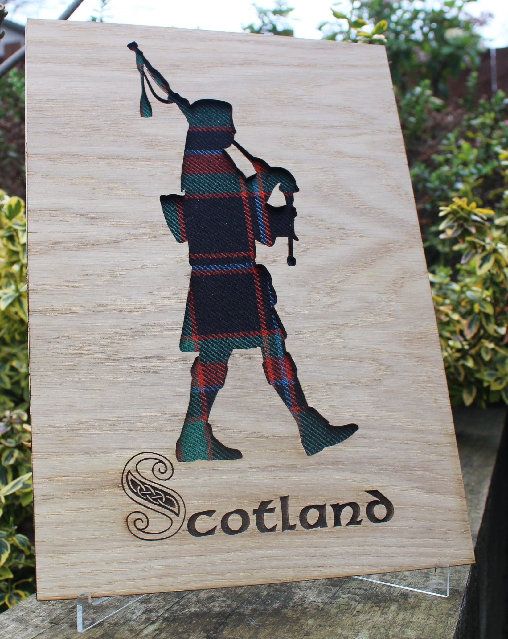 Piper Scotland Wooden Wall Art Scotland Gift Tartan Gift - Etsy