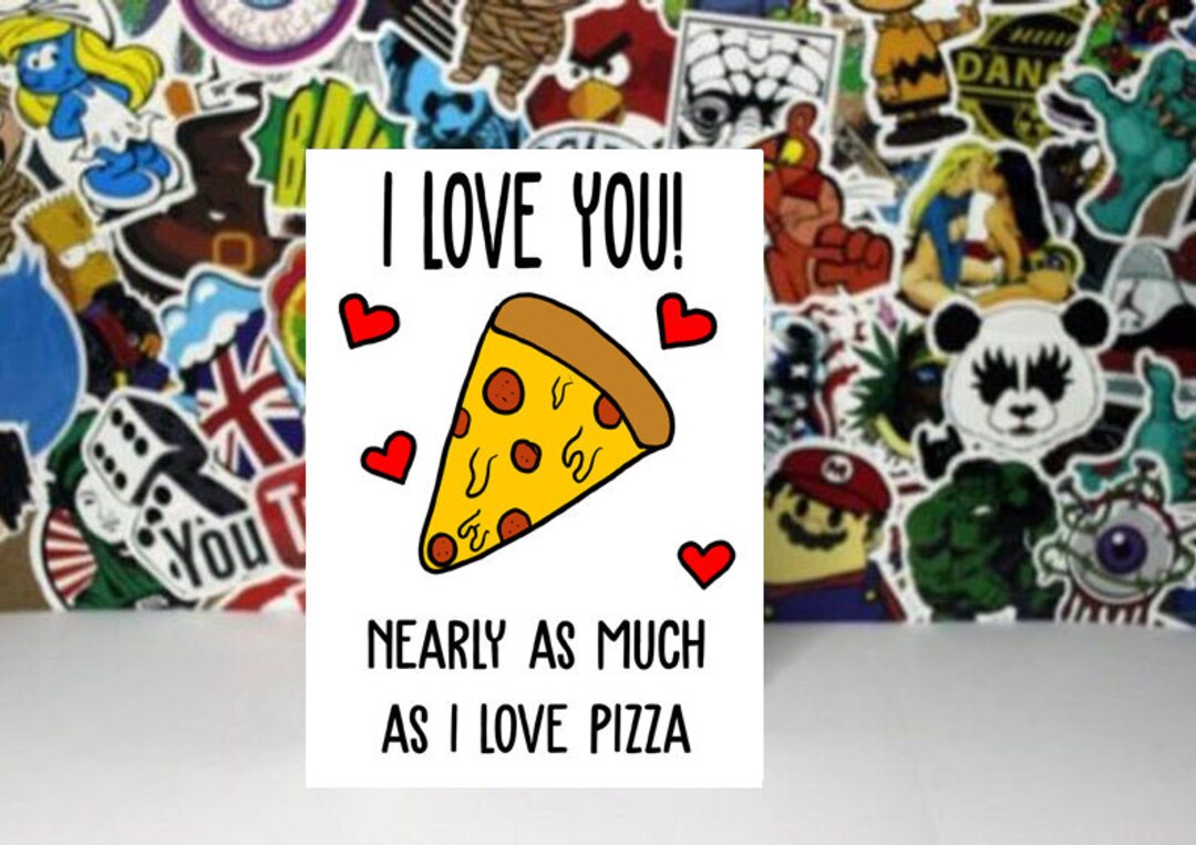 Funny Pizza Valentines Day Card - Etsy