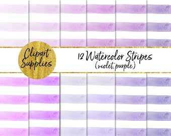 Purple Watercolor Digital Paper Clip Art. Set of 8 JPG - Etsy