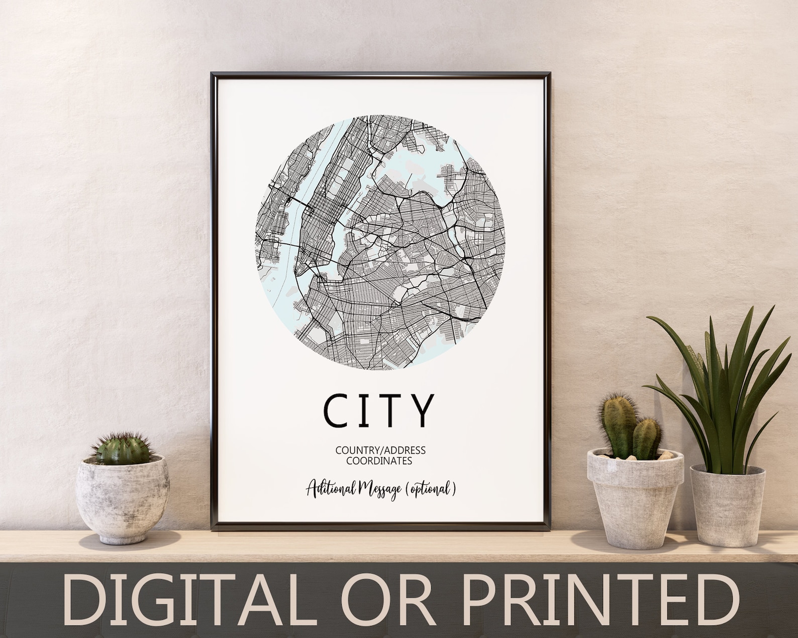 Personalized Map Printable Map Wall Art Print Custom City Map Personalized Map Poster Custom Map 
