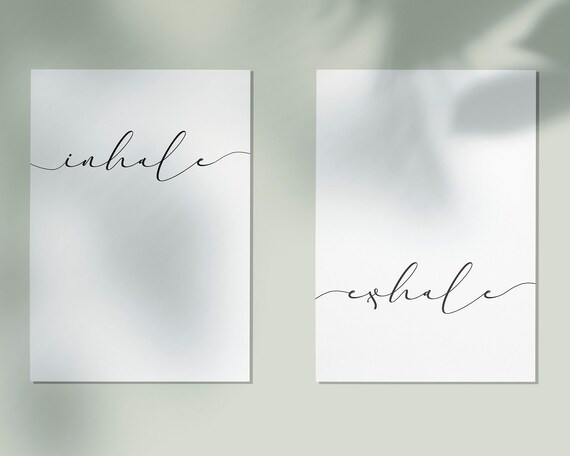 Inhale Exhale Sign Inhale Exhale Wall Art Inhale Exhale | Etsy