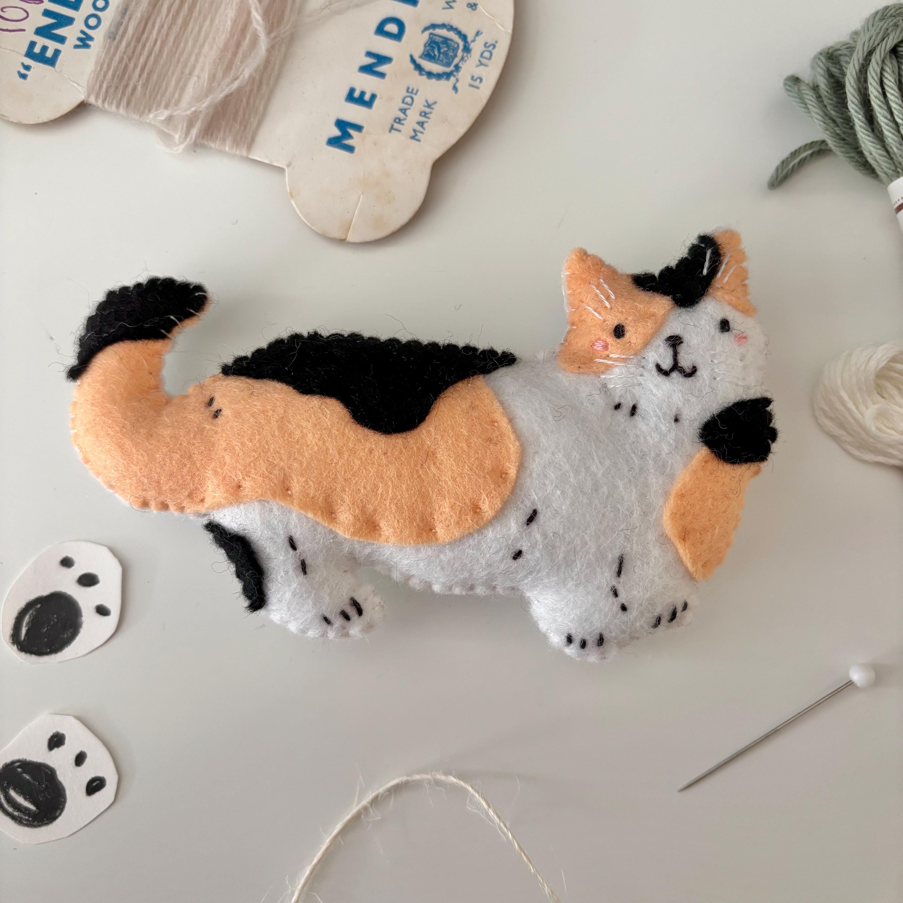 PDF Pattern to Sew Your Own Set of 4 Cat Friends, Diy Felt Cats, Felt ...