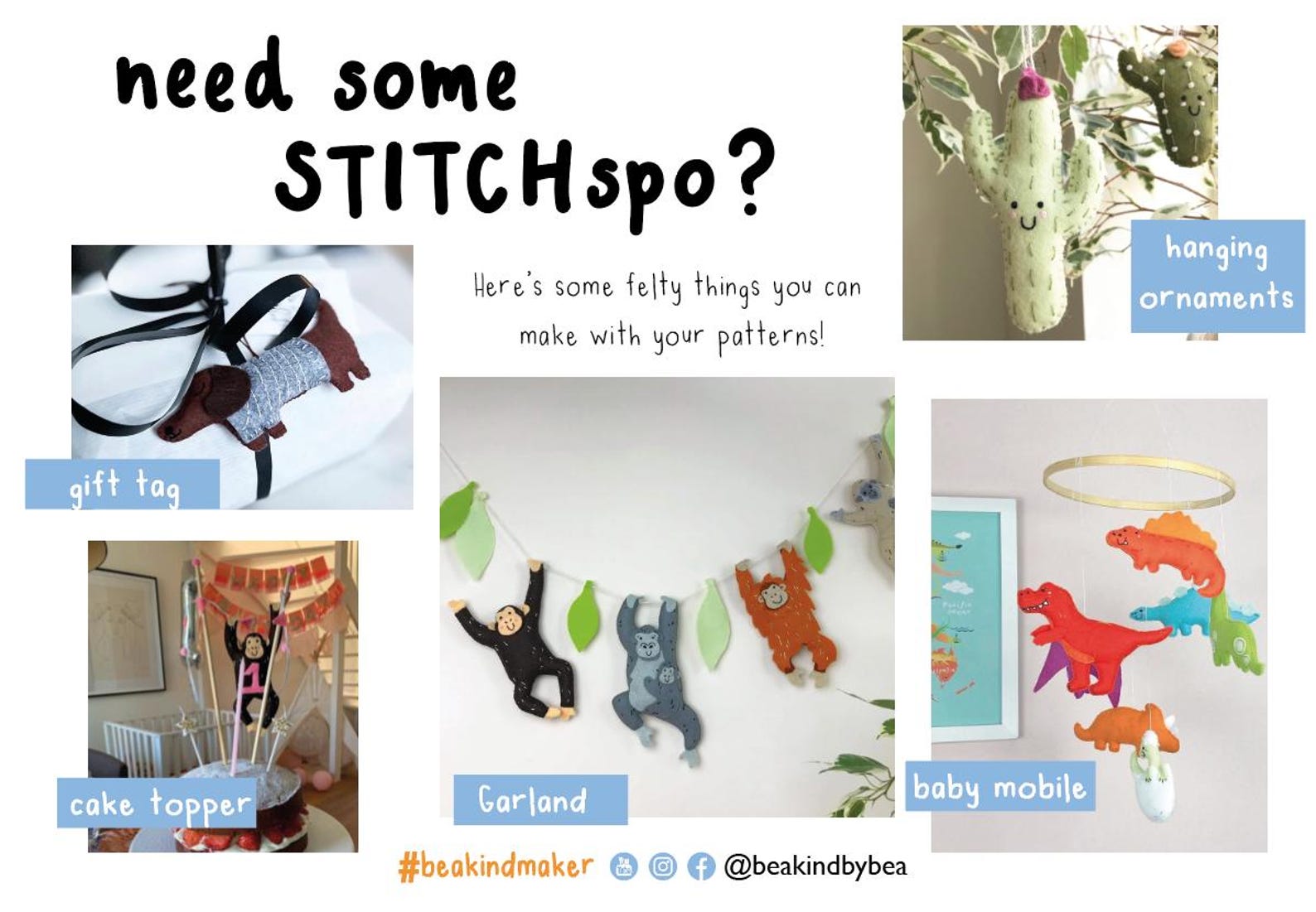 PDF Pattern to Sew Your Own Set of 4 Cat Friends, Diy Felt Cats, Felt ...
