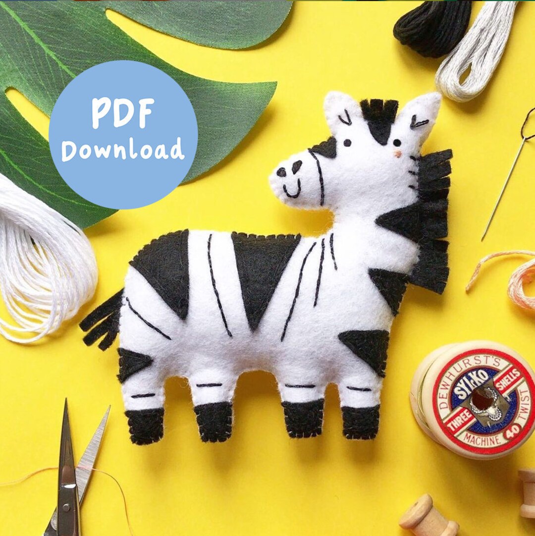 PDF Pattern and Instructions for Zeus the Zebra, Sewing Pattern for ...