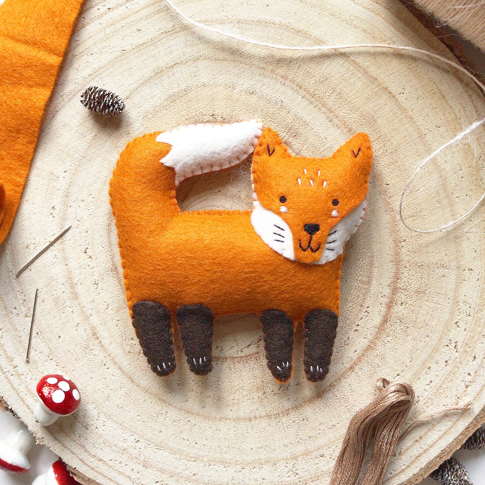PDF Instructions for Felix the Fox, Diy Craft Kit, Woodland Embroidery ...